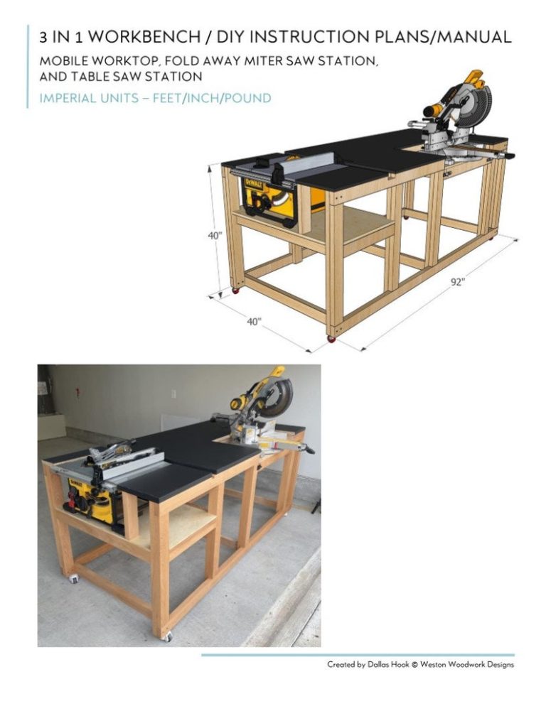 Miter Saw Table Workbench Plans: Mobile and Built-In : The Accent Piece