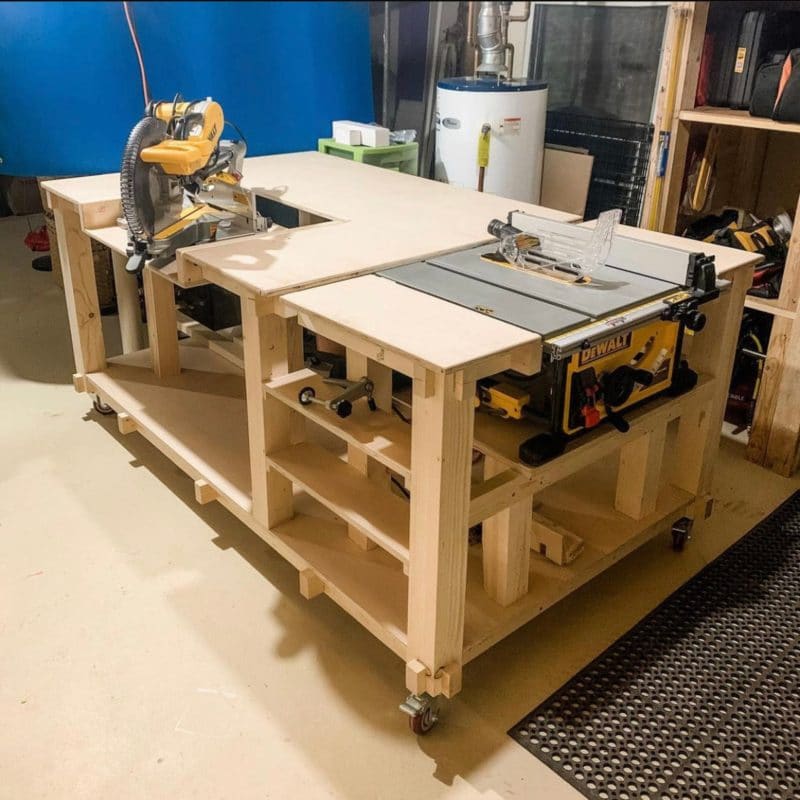 Miter Saw Table Workbench Plans: Mobile and Built-In : The Accent Piece Miter Saw Table Workbench Plans: Mobile and Built-In : The Accent Piece