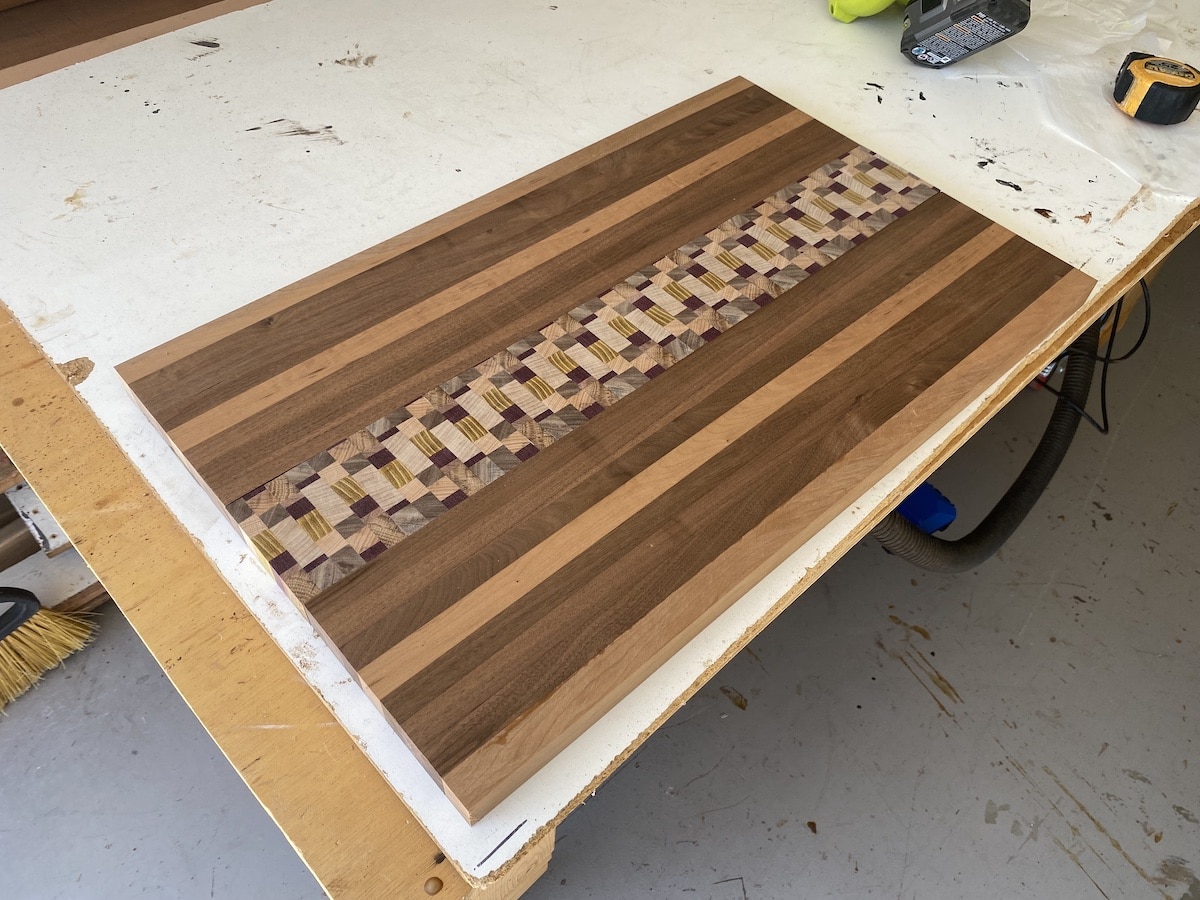 End Grain Cutting Board from Scrap Wood with a Juice Groove